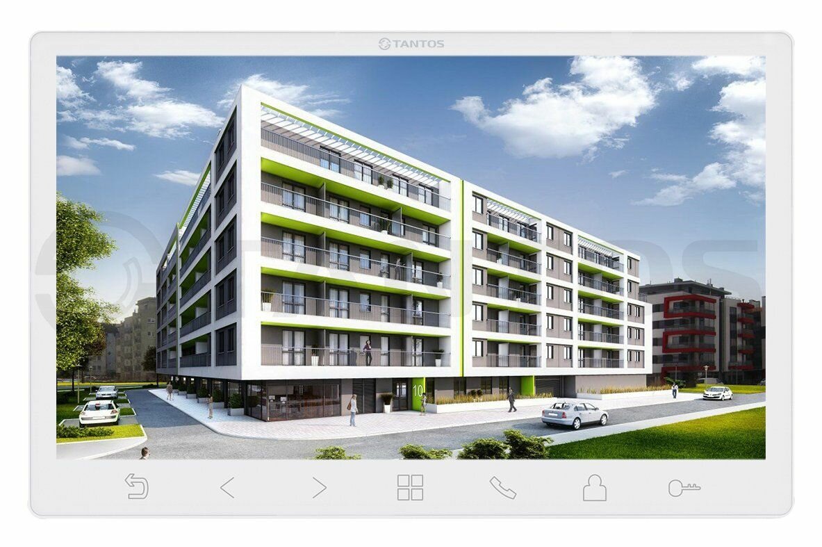 Tantos Sherlock HD SE White - монитор видеодомофона для квартиры, дома или офиса, аналоговый видеомонитор с IPS дисплеем 10" 1024x600px