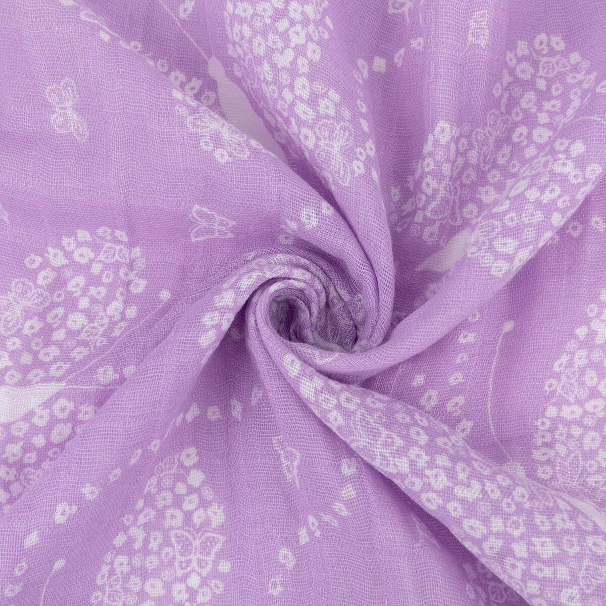 Ткань муслиновая отрез 100x125 см 100% хлопок "PEPPY" EMBRACE, Shannon Fabrics, flowerfly lilac