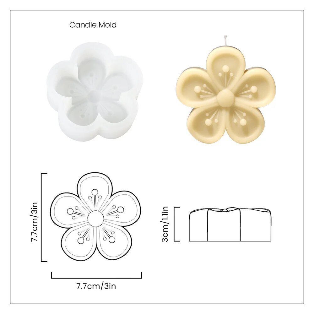 Форма для свечей Flower силиконовая, LZ0694