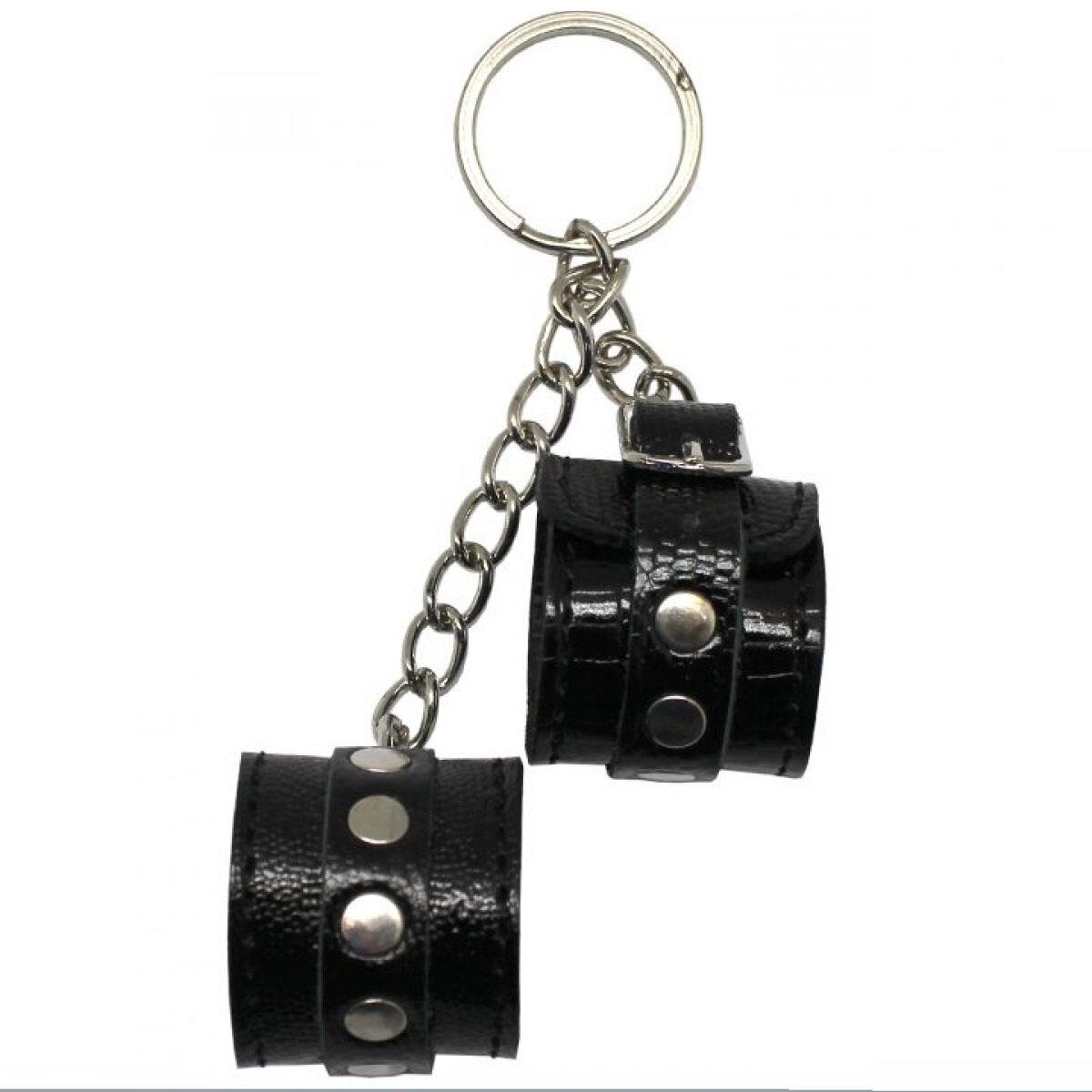 Сувенир-брелок черные лакированные наручники, podium-p93
