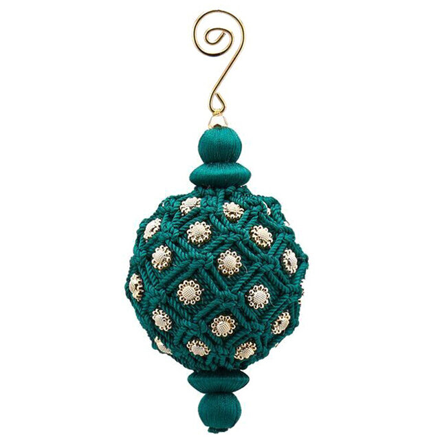 Винтажная елочная игрушка Calvario Marcheso 8 см зеленая, подвеска, EDG, 684387-86