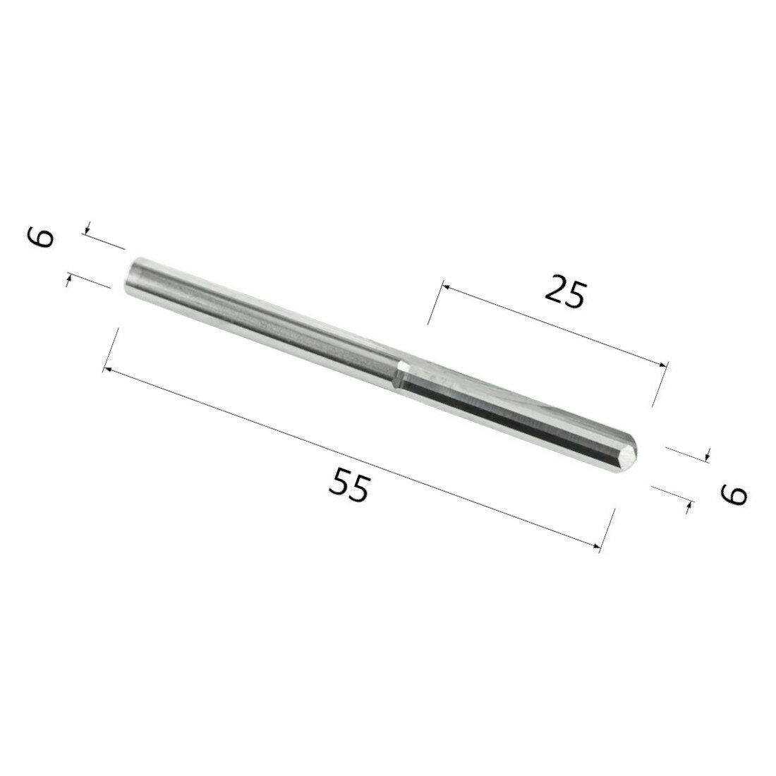 Фреза DJTOL A2ZQX625 прямая двухзаходная сферическая (по дереву, композиту (АКП), пластику)