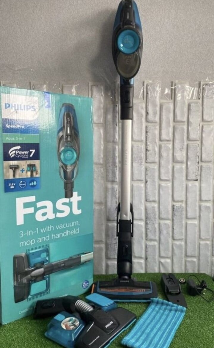 Пылесос Philips FC6728/01 SpeedPro Aqua, матово-синий металлик