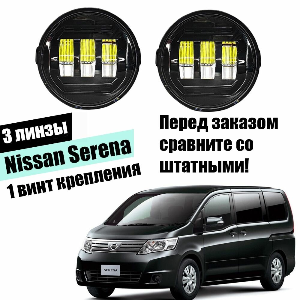 Светодиодные противотуманные фары для Nissan Serena 3 линзы туманки led птф