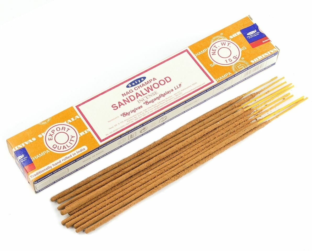 Ароматические палочки / Благовония Набор "Сатья Сандаловое дерево / Satya Sandalwood" 3 пачки по 15 гр/ Ароматы для дома