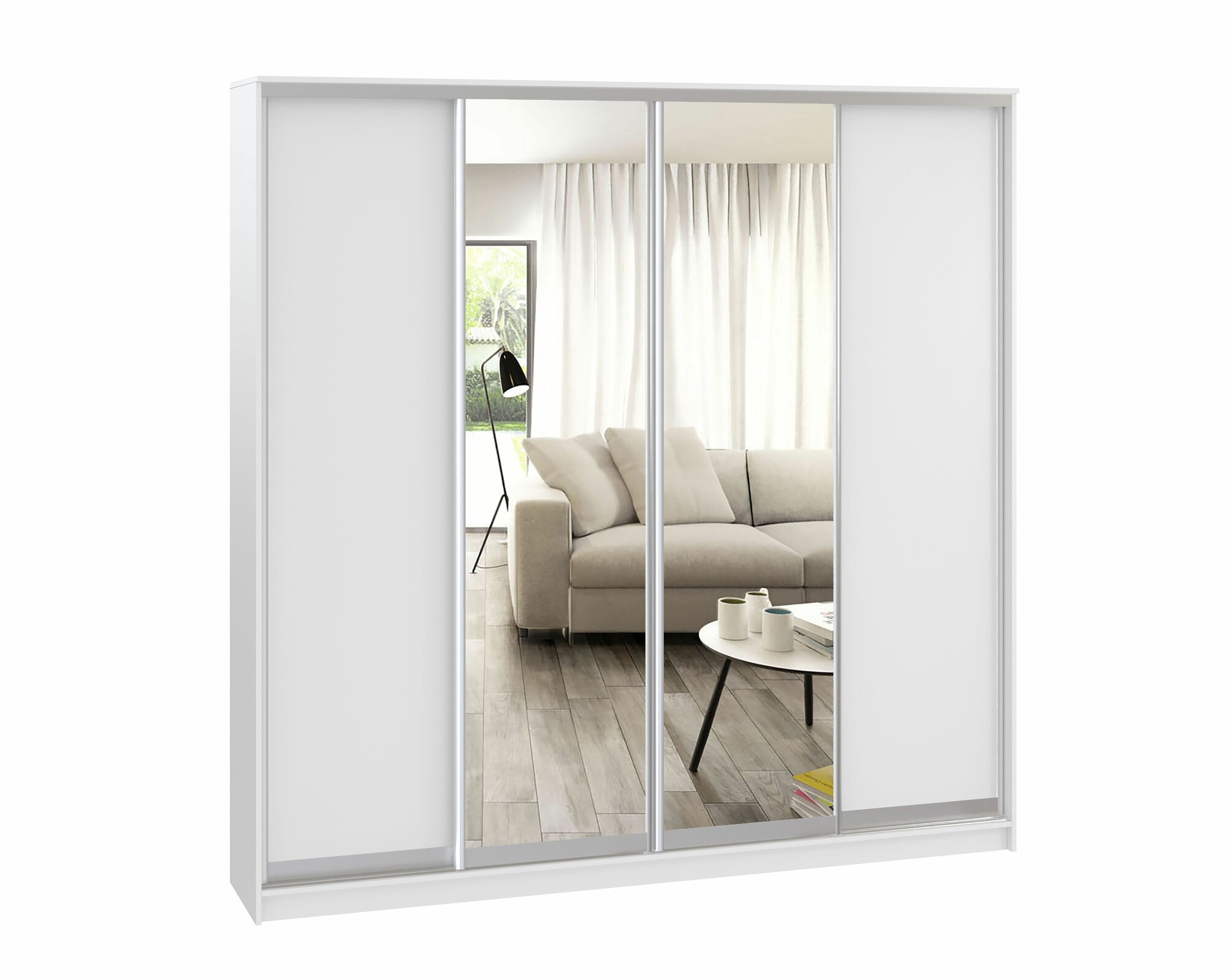 Шкаф купе для одежды "Рафаэль 7" 220х200х60, белый