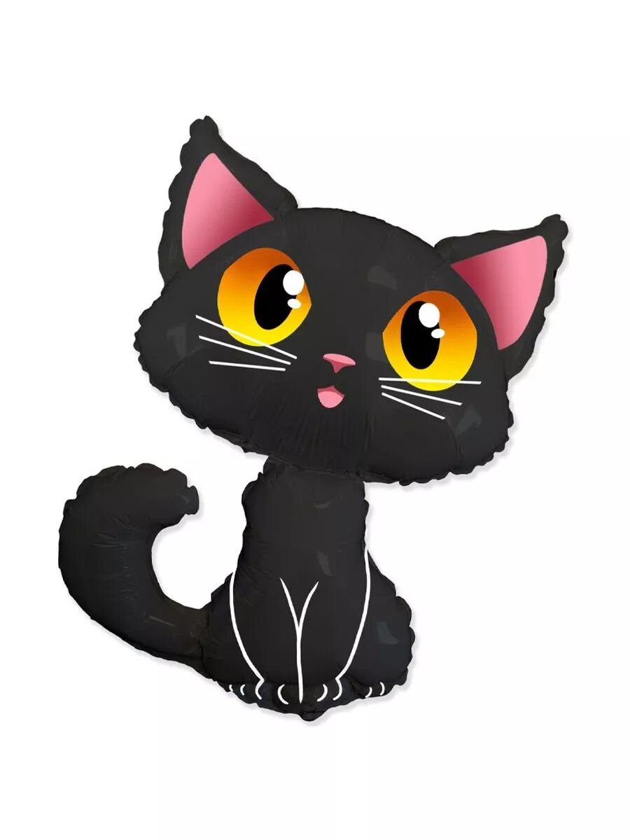 Черный кот, фольгированный шар (36"/91 см ) 1 шт. / FLEX METAL, Испания