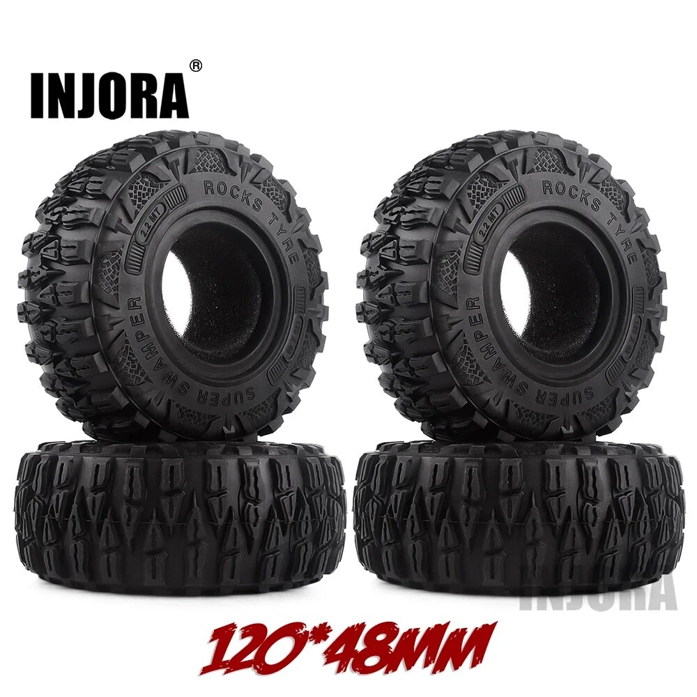 INJORA 4 шт. резиновые шины 120*48 мм для RC Rock Crawler