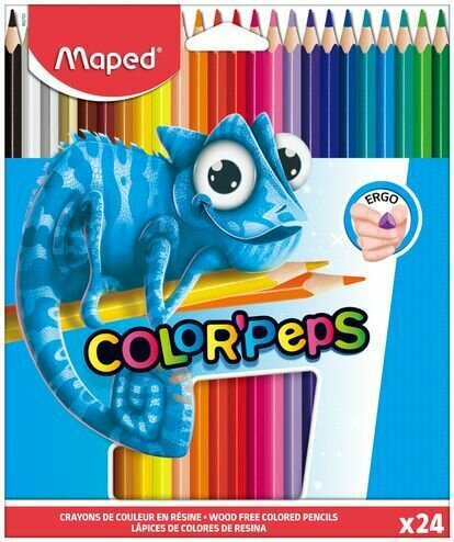 Карандаши пластиковые 24 цвета Maped PULSE, в картонной коробке