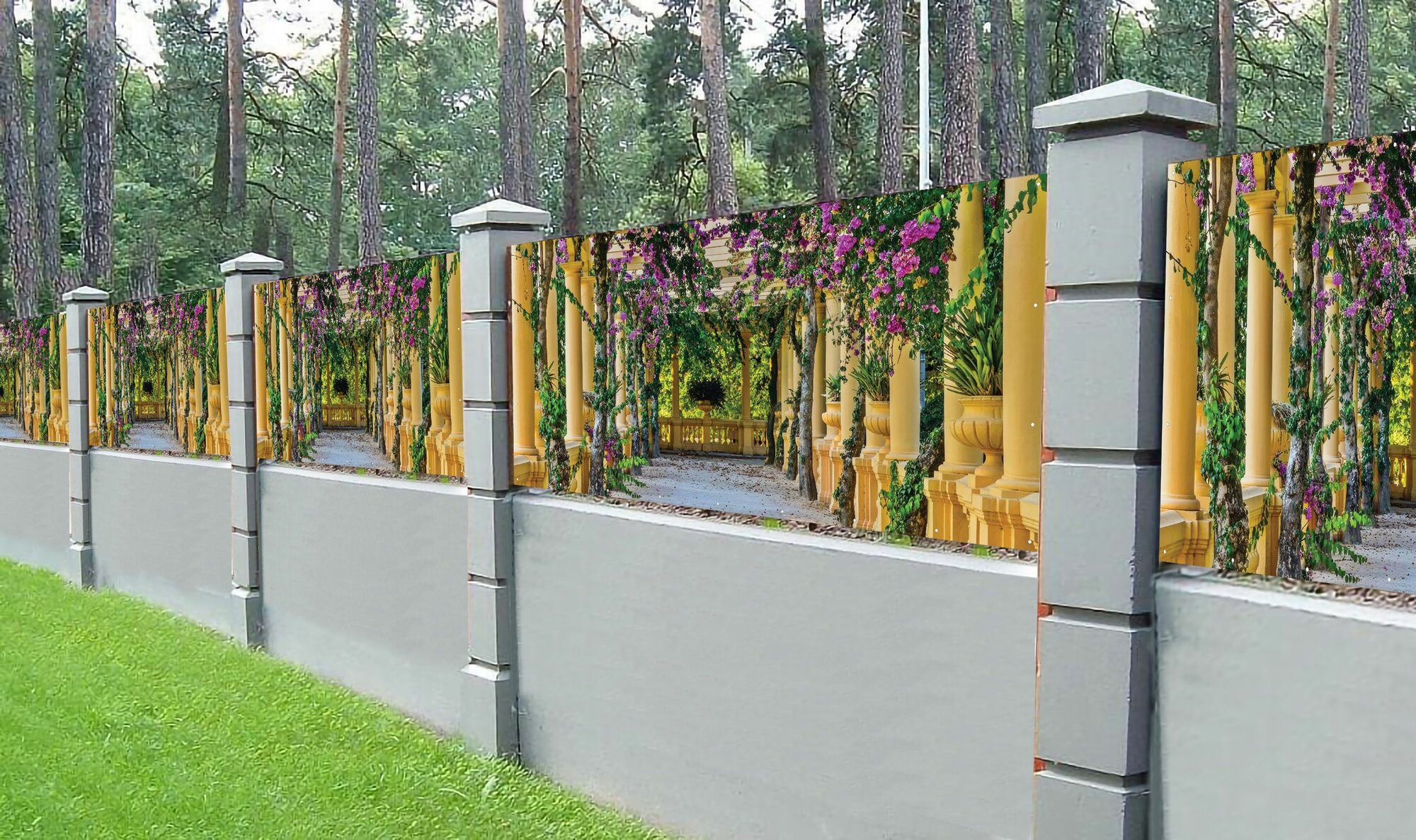 Фотосетка для забора, фасада Фотофасад с люверсами 2,4 х 1 м