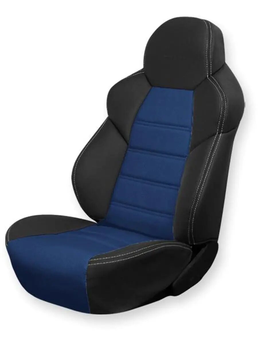 Чехлы на сиденья Drive из экокожи черно-синие Dinas