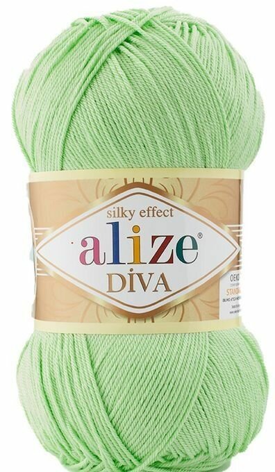 Пряжа Дива (Diva Alize) упаковка 5 мотков 100 г. 350 м. 100% микрофибра акрил цвет 41 ментол