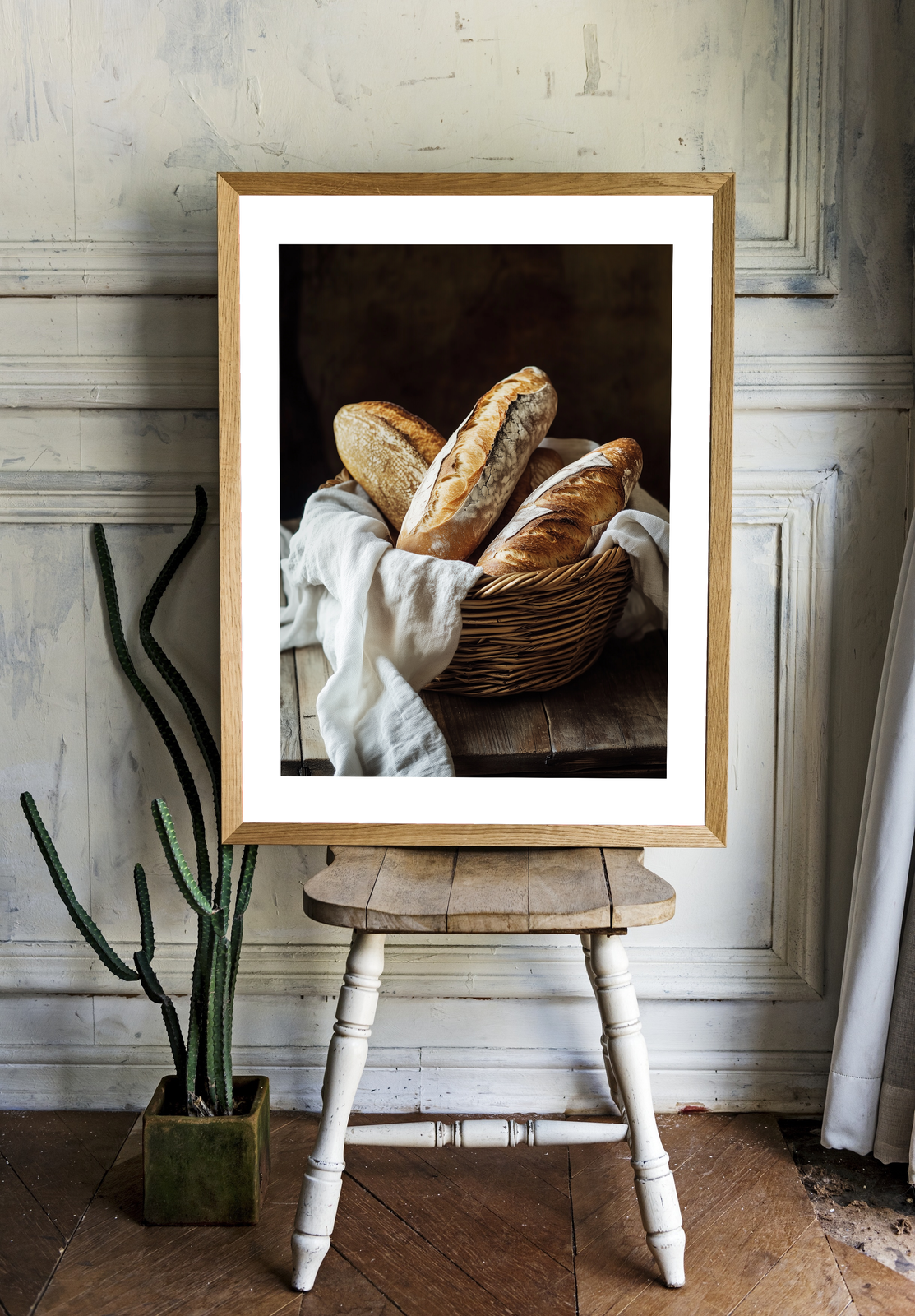 Постер "Натюрморт с хлебом" 40x50 в раме