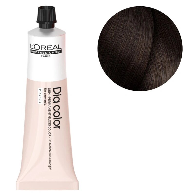 Краска для волос L'Oreal Professionnel Coloring Hair DIA Color demi-permanent gloss color, Полуперманентная глянцевая краска для волос, 5.8