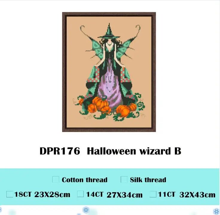 Набор для вышивки крестом Halloween wizard B, 14ct, хлопок