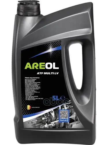 Areol Atf Multi Lv (5L) Масло Трансм. для Акпп! Синт. желт, Ан. febi 34608 Gm Dexron Vi, Bmw M-1375.4 AREOL арт. AR165