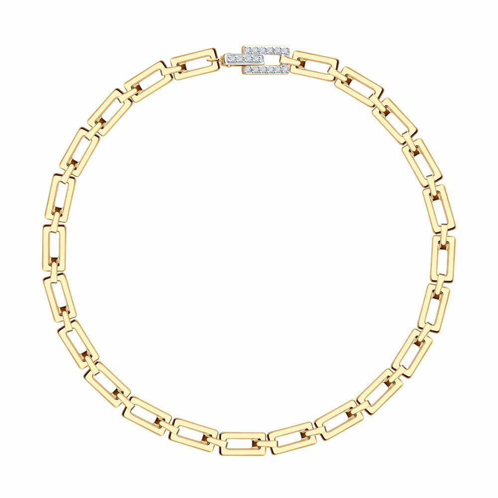 Браслет, красное золото, 585 проба, бриллиант