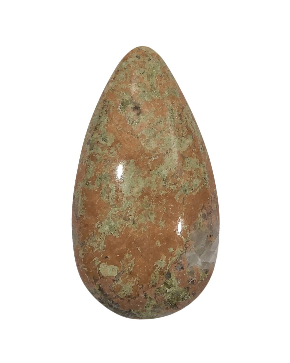 Кабошон Унакит, размер: 47х25х7 мм, натуральный минерал.