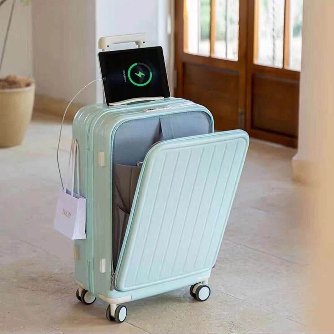 Открывающийся спереди чемодан с интерфейсом usb + подстаканник-RHX