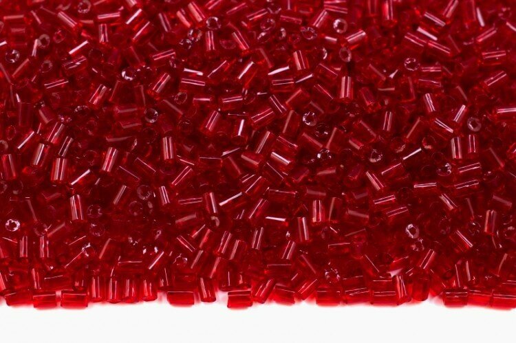 Бисер чешский PRECIOSA рубка 1"(2,54мм) 90070 витой красный прозрачный, 50г