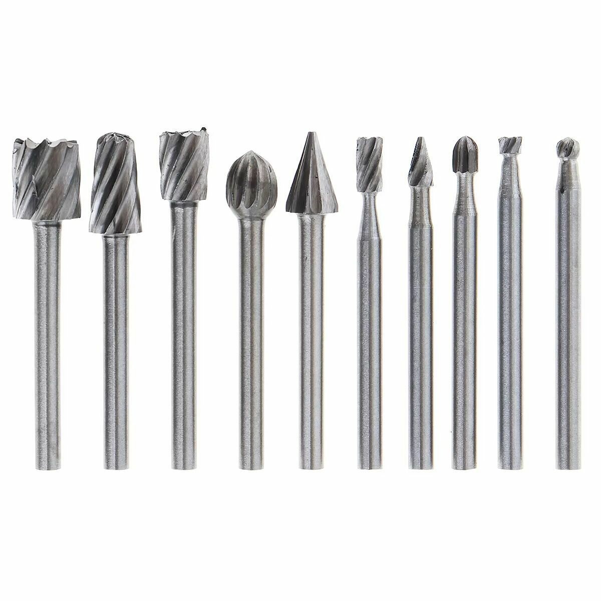 Шарошки для метала, пластика, дерева / Набор Борфрез 10 штук в боксе