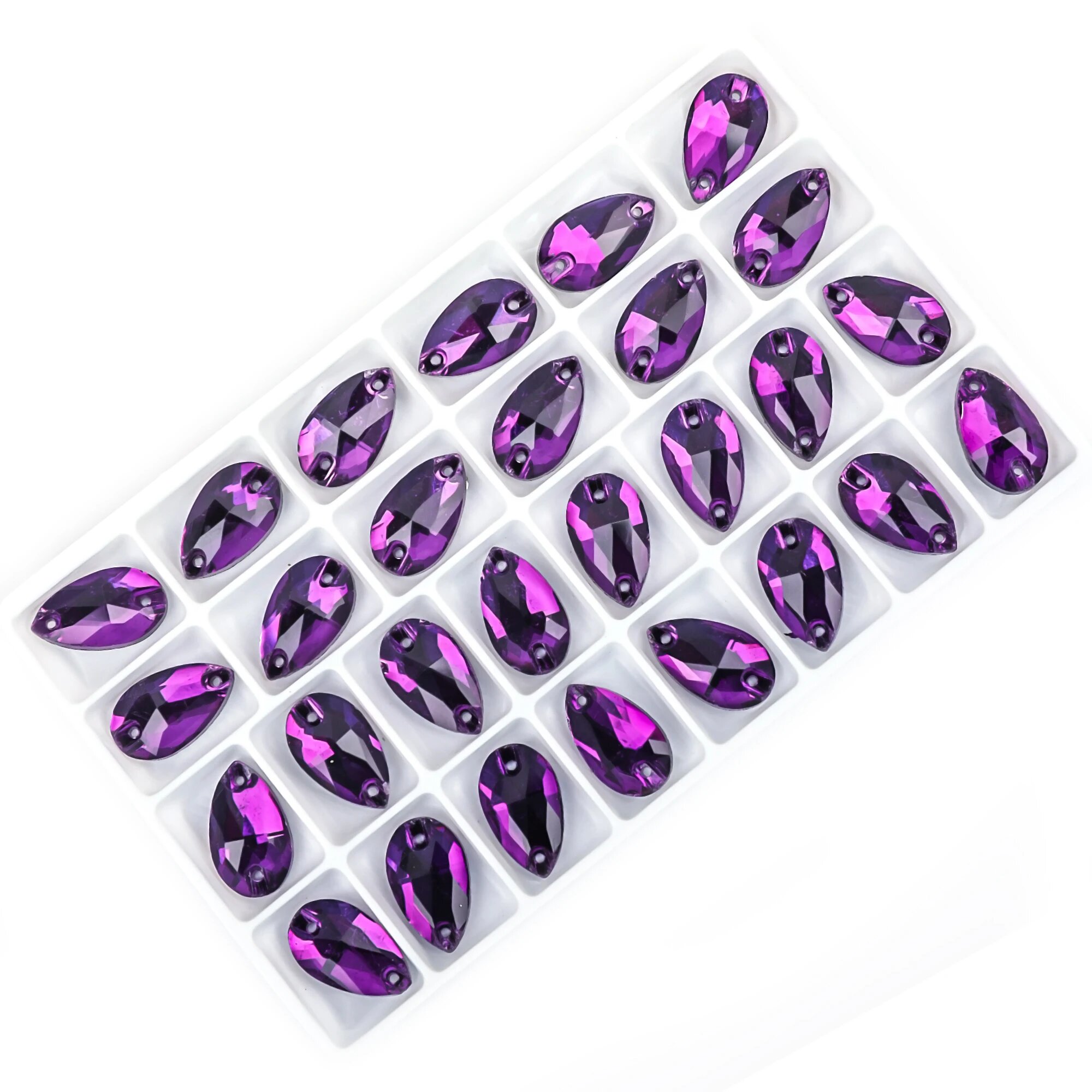 Хрустальные стразы VC AB капли для шитья Фиолетовый, 11x18mm 28pcs, Voliet
