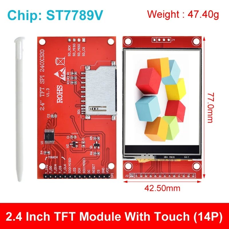 Цветной TFT-дисплей TZT teng 240*320 2.4 TOUCH ST7789V