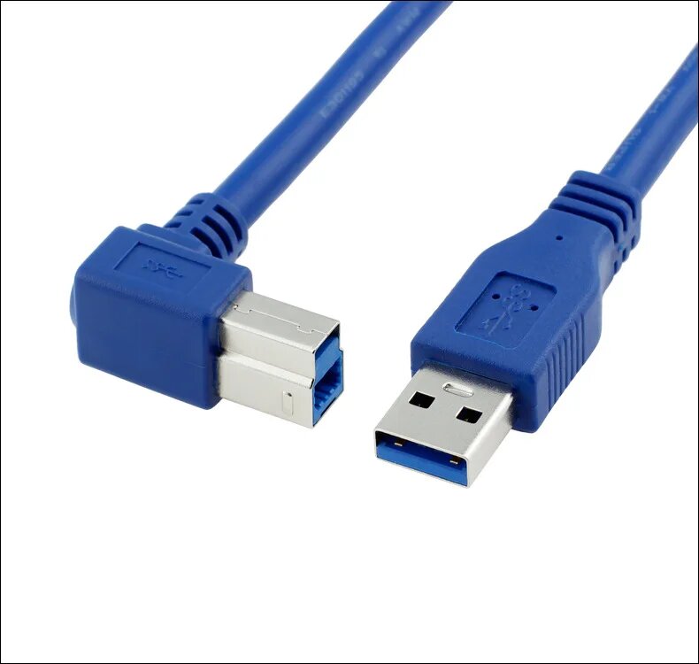 USB 3.0 кабель для принтера 90 градусов 0.3m, U3-002-RI