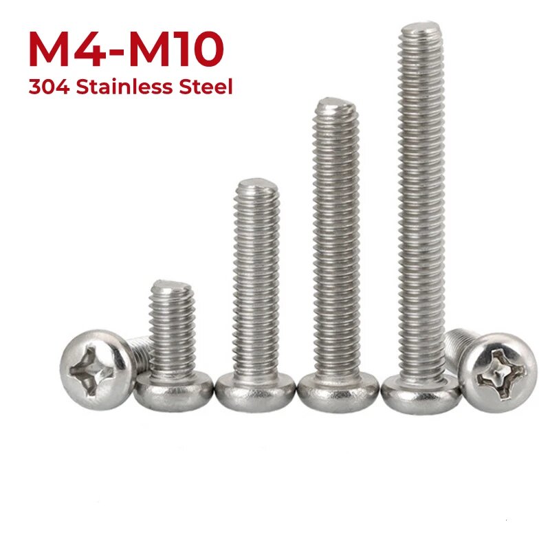 Винты нержавеющая сталь 304 M4 M5 M6 M8 M10 M4-5pcs, 100mm