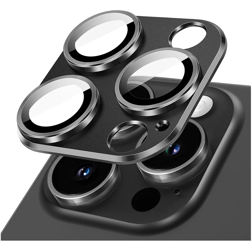Металлическое закаленное стекло для защиты объектива камеры Защита экрана для For iPhone 13, черный