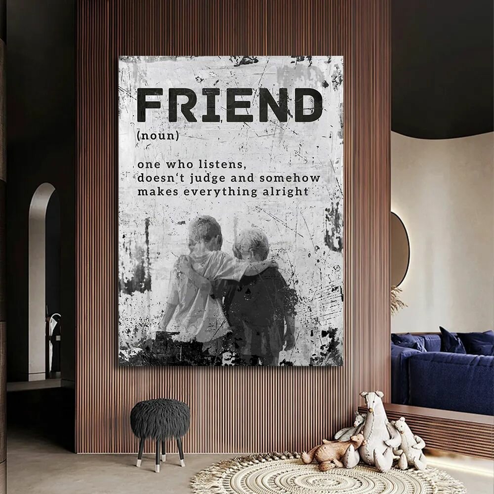 Картина "Дружба деньги", 20x30 см, на подрамнике, современная, хлопок