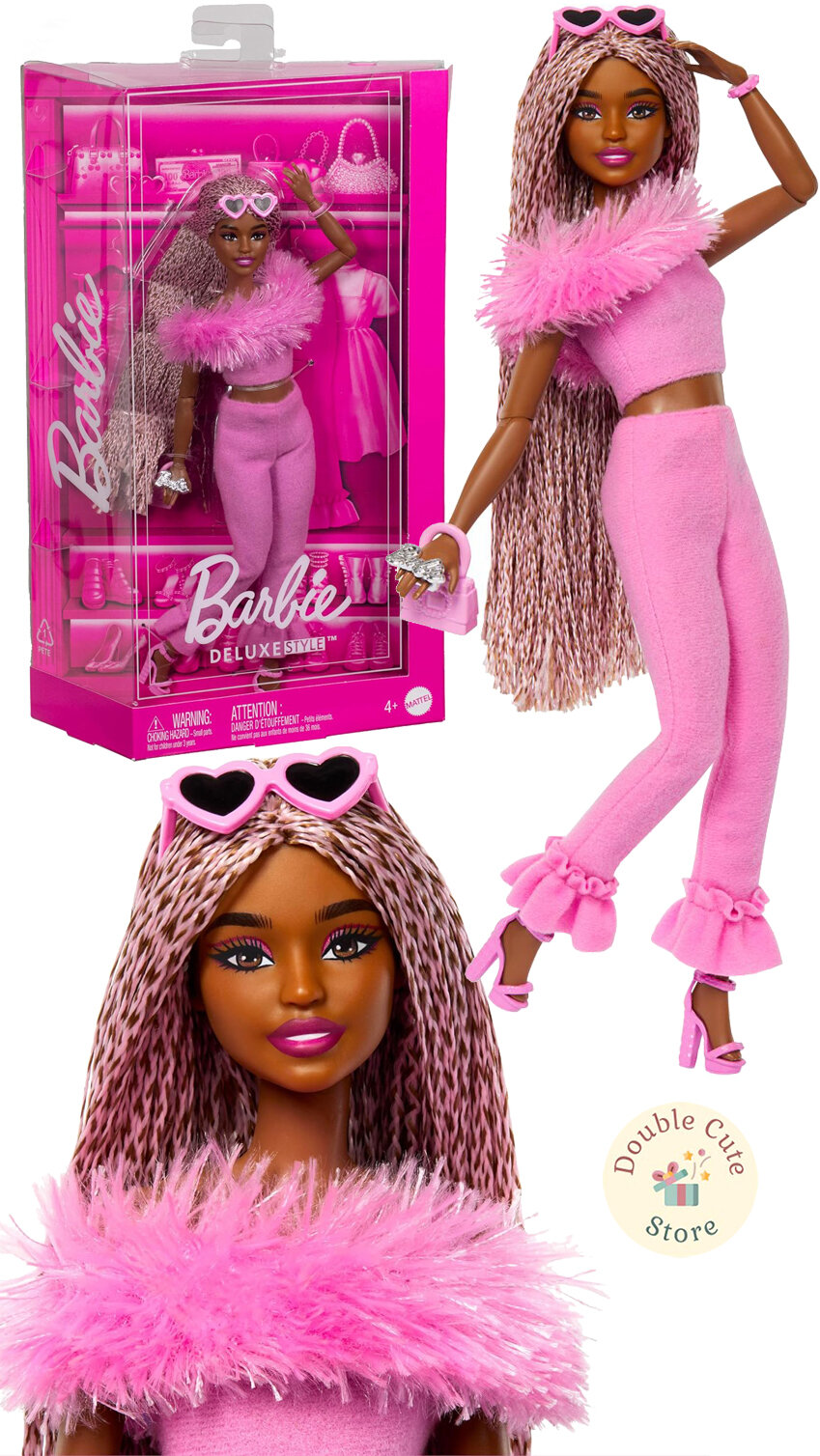 Кукла Барби Делюкс Barbie Deluxe Style 4 Barbiecore Outfit с косичками новинка 2024 HYV28