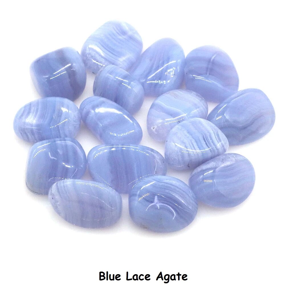 Натуральные камни малахит и бирюза для аквариума Синий, 1PC, Blue Lace Agate