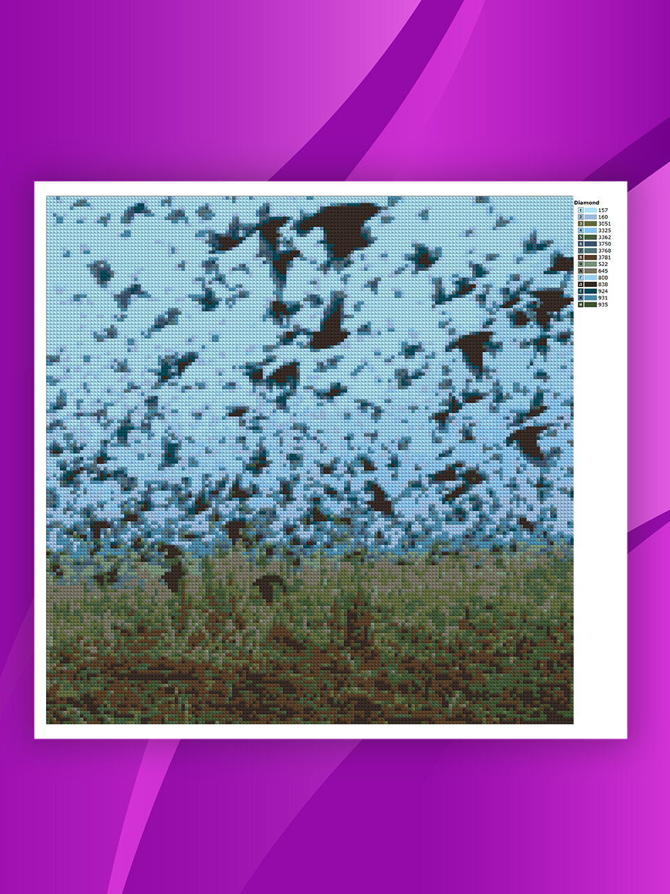 Алмазная мозаика без подрамника - вышивка Вороны 40 х 40 см