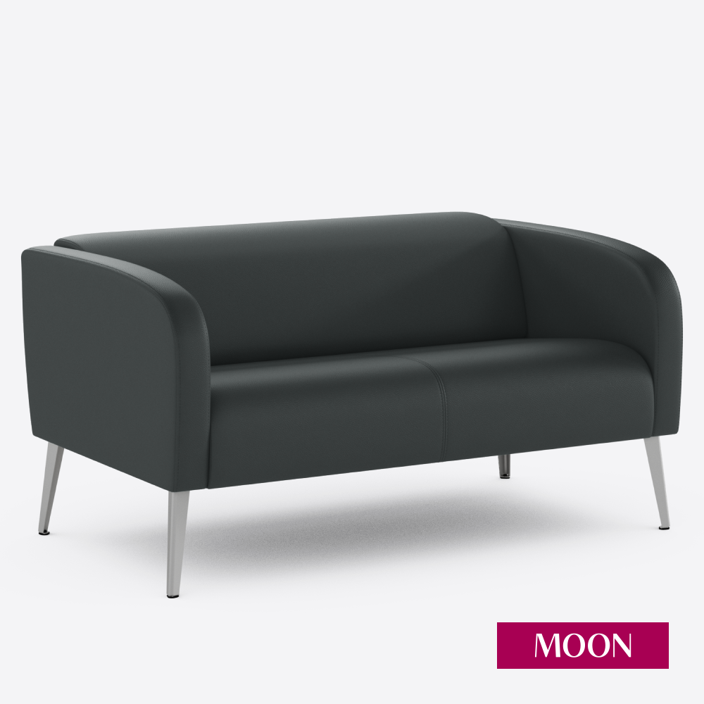 Диван MOON 151 экокожа, цвет черный, нераскладной, 134*84*70, эксклюзивная высокоэластичная пена (UniqFoam)