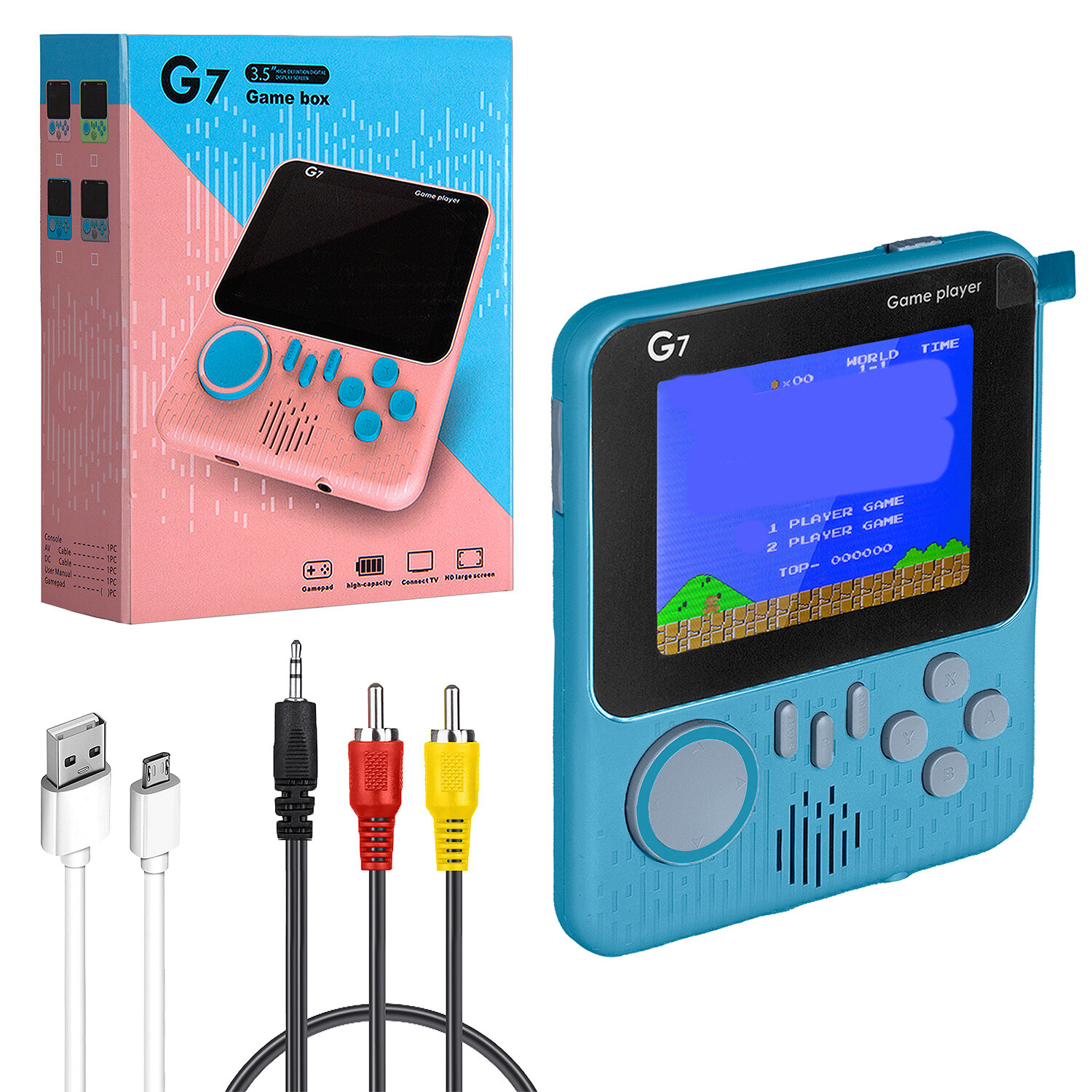 Игровая приставка G7 синяя 3.0”для 1 пользователя
