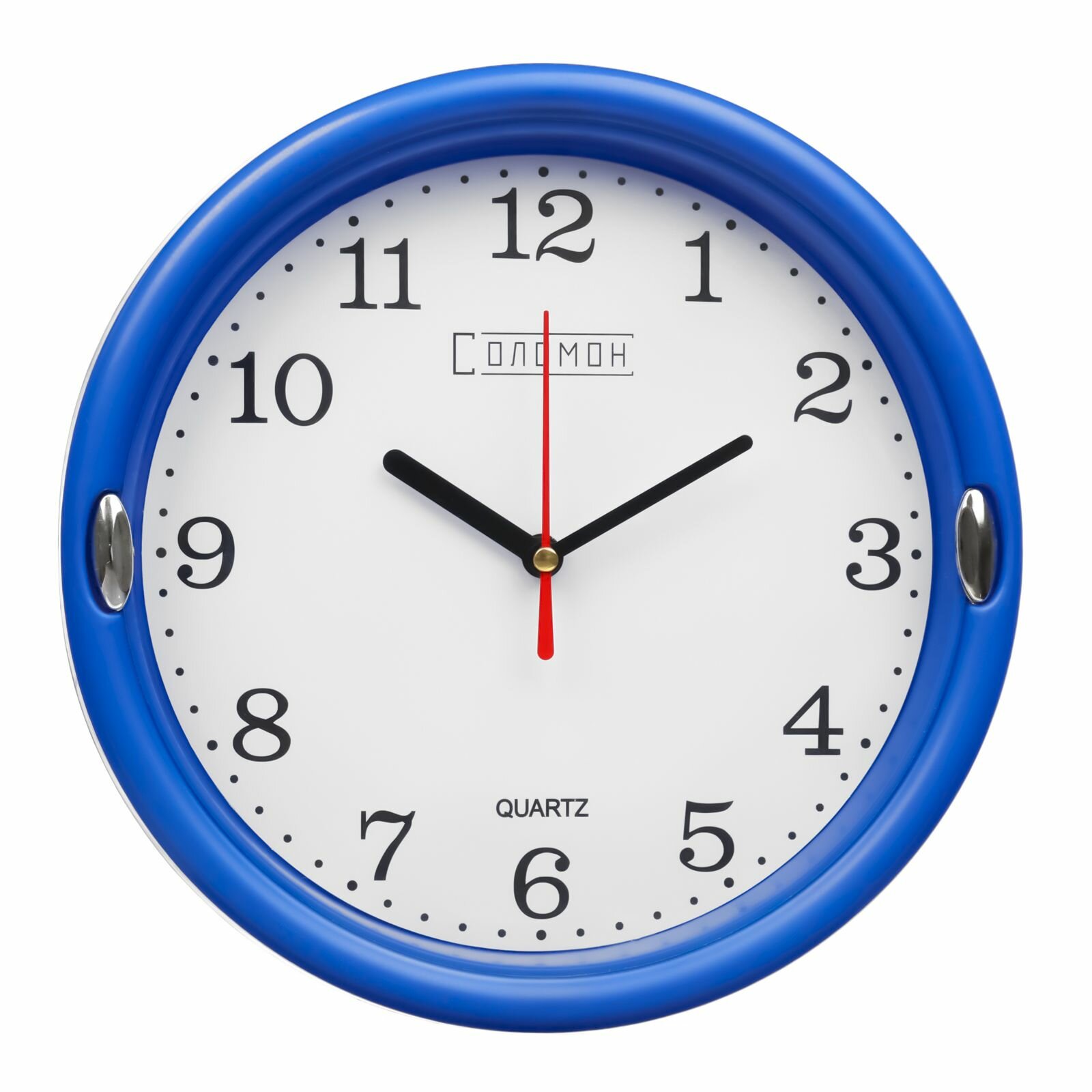 Часы настенные, серия: Классика, "Соломон", плавный ход, d-23 см, синие