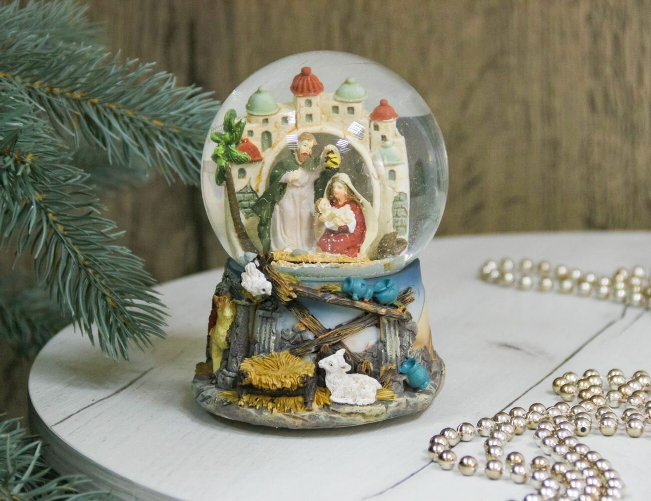 Музыкальный снежный шар вифлеемская история, 15 см, Sigro 50-2072