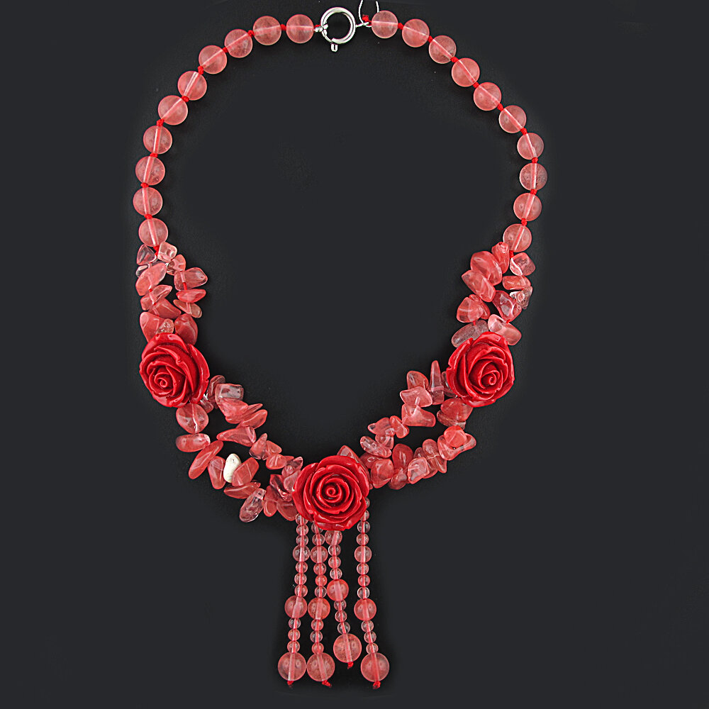 Колье Эстет, полимерная глина, халцедон