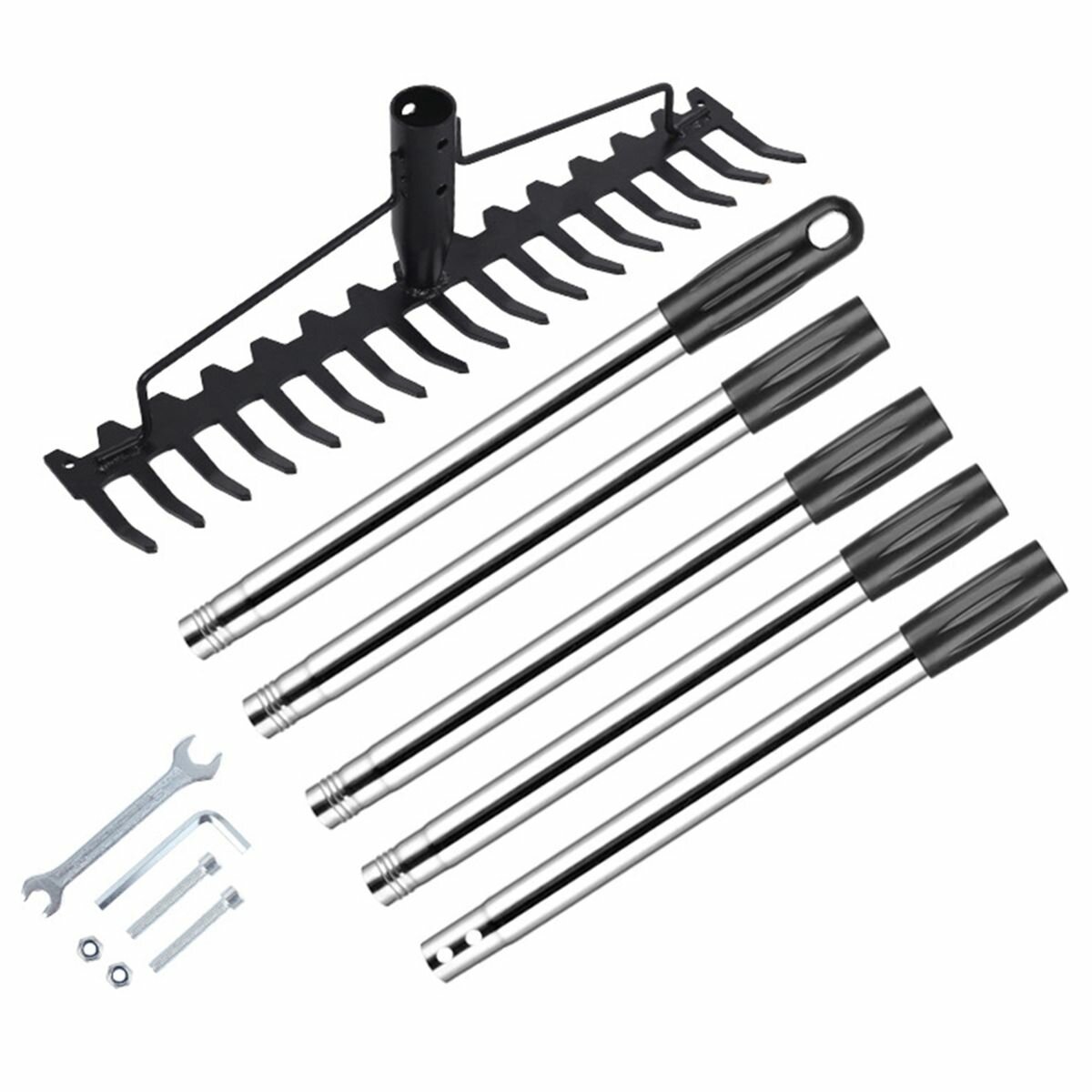 Грабли С Металлической Головкой И 17 Стальными Зубьями Скарификатор Почвы Со Стальной Ручкой