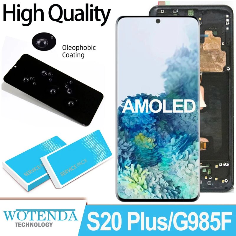6,7-дюймовый динамический AMOLED протестированный дисплей для Samsung S20 + сенсорный ЖК-экран для Samsung S20 Plus G985F, запасные части для дигитайзера