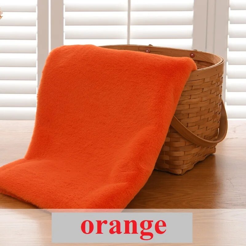 Искусственный мех велвета, плюшевый, 160 см, серый Оранжевый, 0.5 x1.60 metre, orange