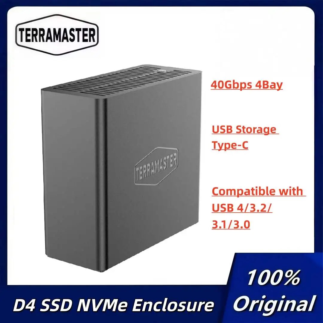 TERRAMASTER D4 SSD NVMe корпус 40 Гбит/с