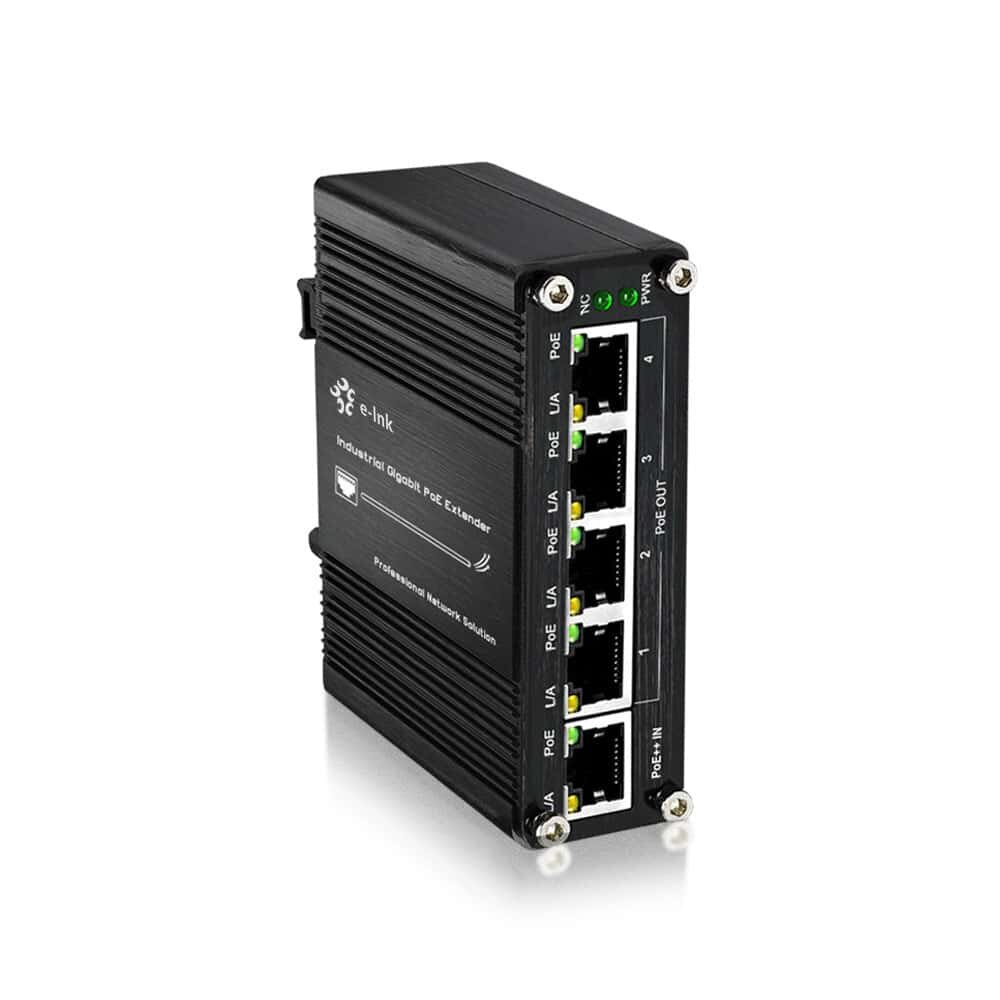 Гигабитный PoE-удлинитель мощностью 90 Вт, IEEE802.3bt, вход + 4 выхода