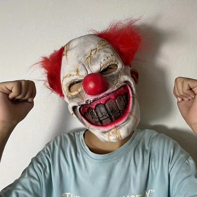 2025 Хэллоуин сладкий зуб Джокер маска косплей кровавый анфас клоун латексные маски Хэллоуин карнавал Пурим вечерние костюм реквизит