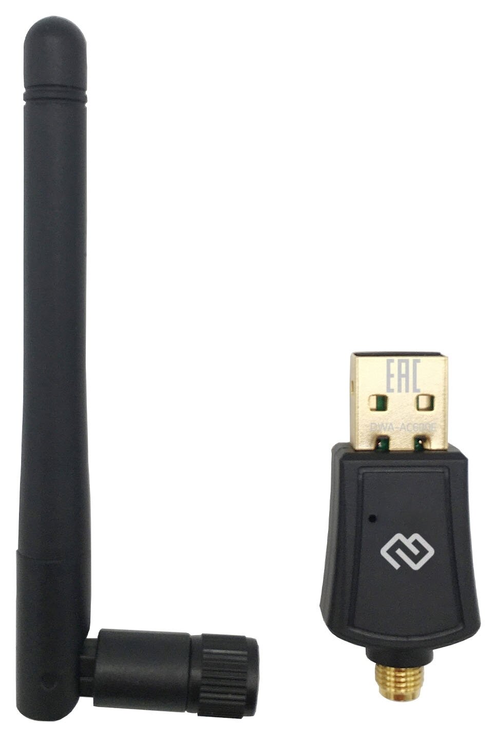 Сетевой адаптер WiFi Digma DWA-AC600E AC600 USB 2.0 (ант. внеш. съем) 1ант. (упак:1шт)