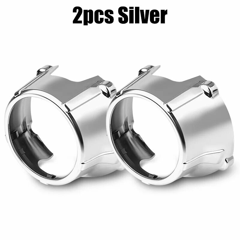 Серебристые/черные биксеноновые кожухи для проектора с двумя светодиодами 3,0 дюйма для линз фар, маска, крышка фары для Hella 3R G5/Q5, модернизация автомобиля 2pcs Silver