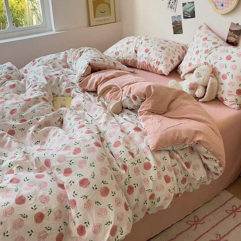 Комплект постельного белья Ins цветочный хлопок Twin3pcs, 4