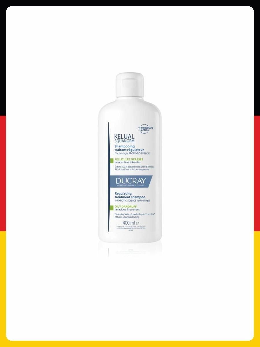 Шампунь для волос Ducray Kelual Squanorm Regulating Treatment Shampoo Oily Dandruff Shampoo against oily dandruff, 400 мл