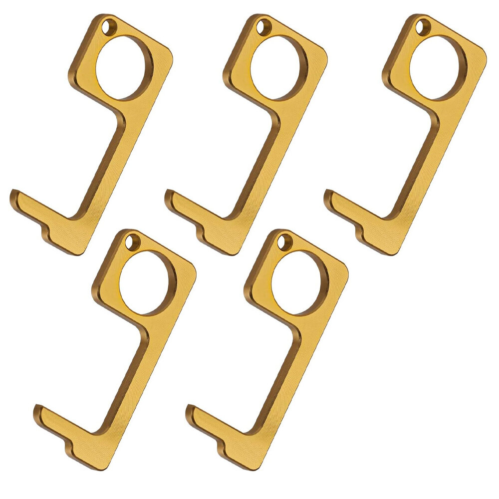 Мини контактный открыватель-закрыватель дверей без контакта, подвеска-ключ с простым кольцом для избежания прямого контакта с кнопками банкоматов, лифтов, ручками дверей, материал: пружинная сталь, цвет: золото/серебро, пакет: 1/2/5 штук, размер: